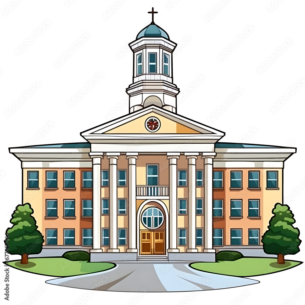 cartoon clipart of University Building Icon, study clipart, graduation ...