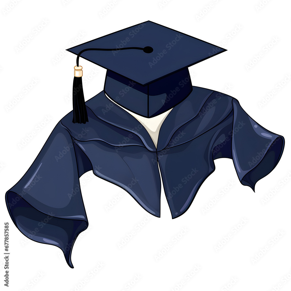 cartoon clipart of Graduation Gown and Hat, study clipart, graduation ...