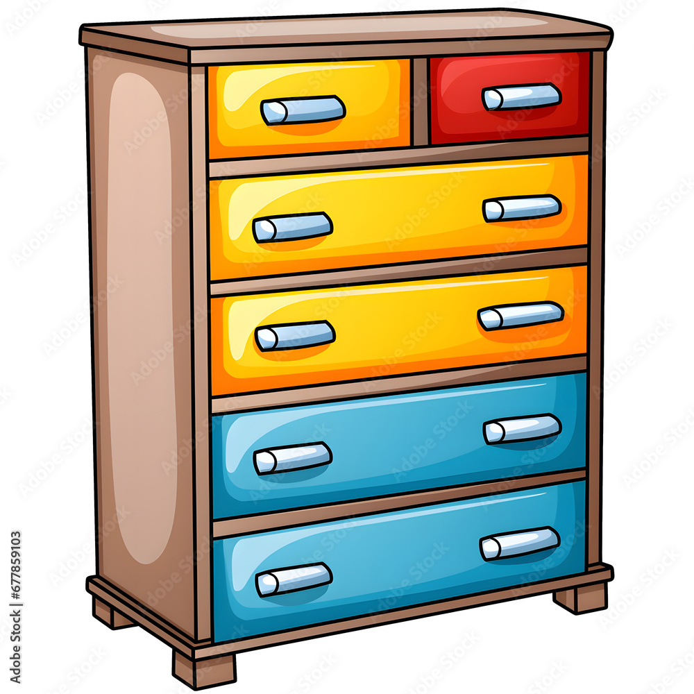 cartoon clipart of Chest of Drawers, furniture clipart, interior ...