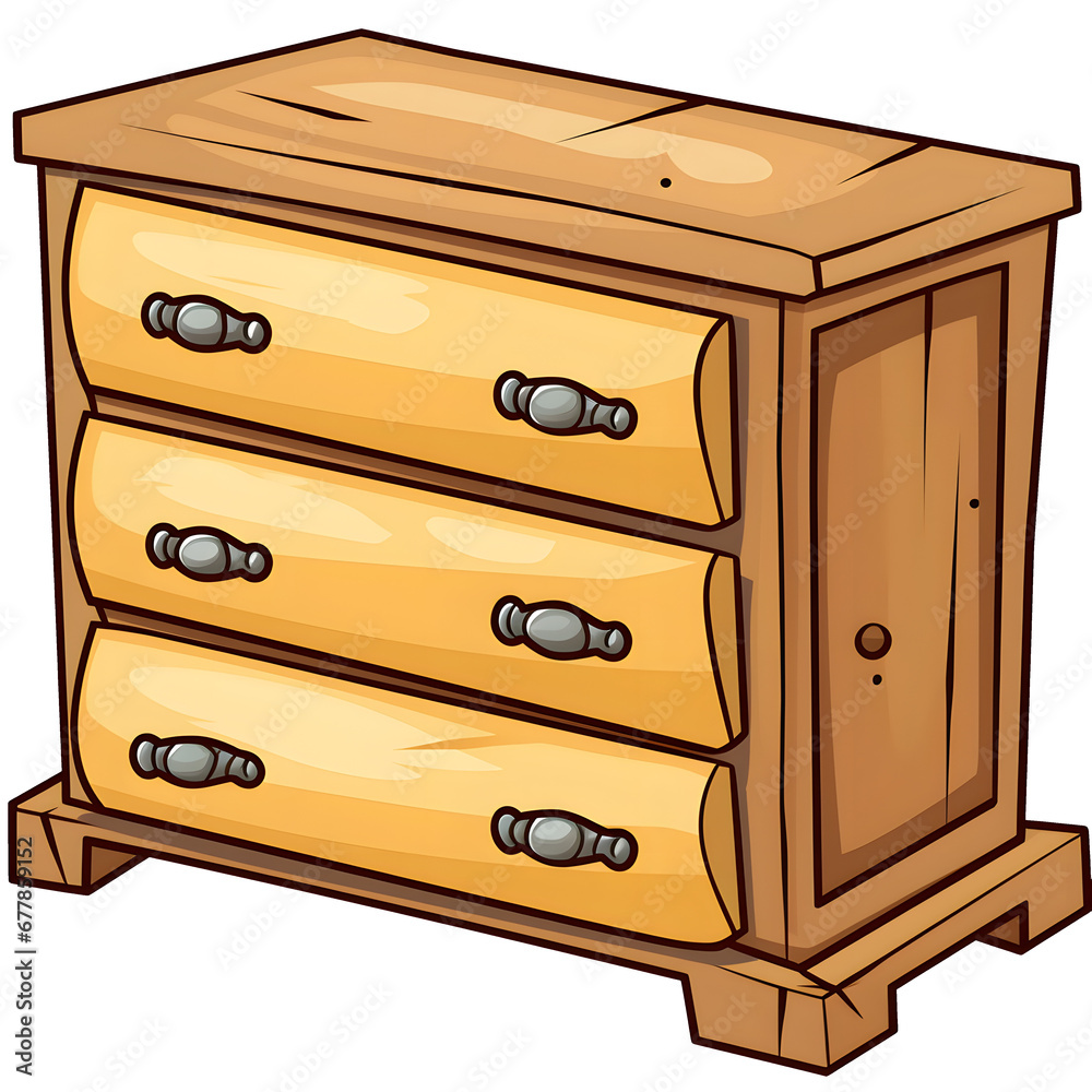 cartoon clipart of Chest of Drawers, furniture clipart, interior ...