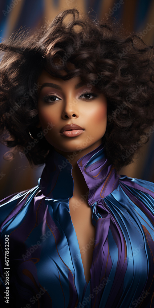 Afroamerikanisches Model Gesicht in super modernen Designer Outfit mit ...