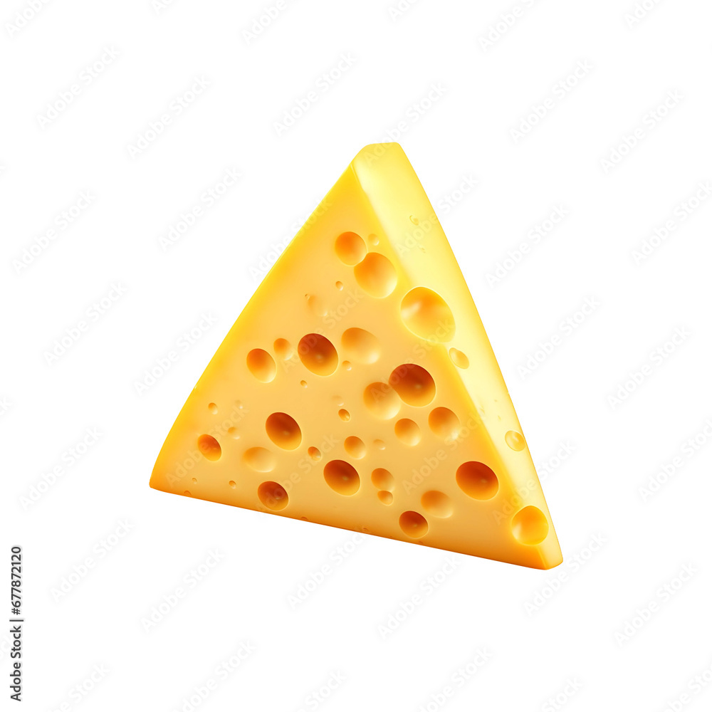 Triangular cheese wedge isolated on a transparent background, AI Stock ...