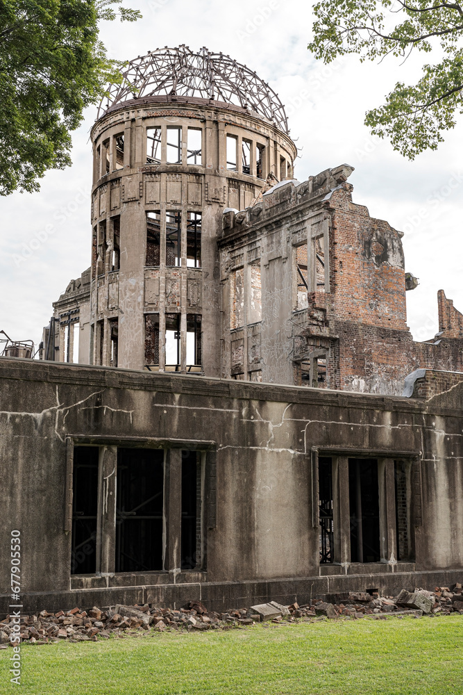 Ruins of the Atomic Bomb Dome in Hiroshima, Japan. Damage to building ...