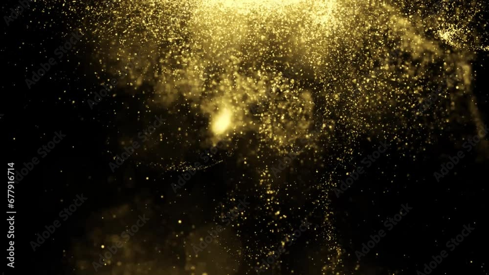 Abstract loop animation flickering glow gold bokeh bubble particles ...