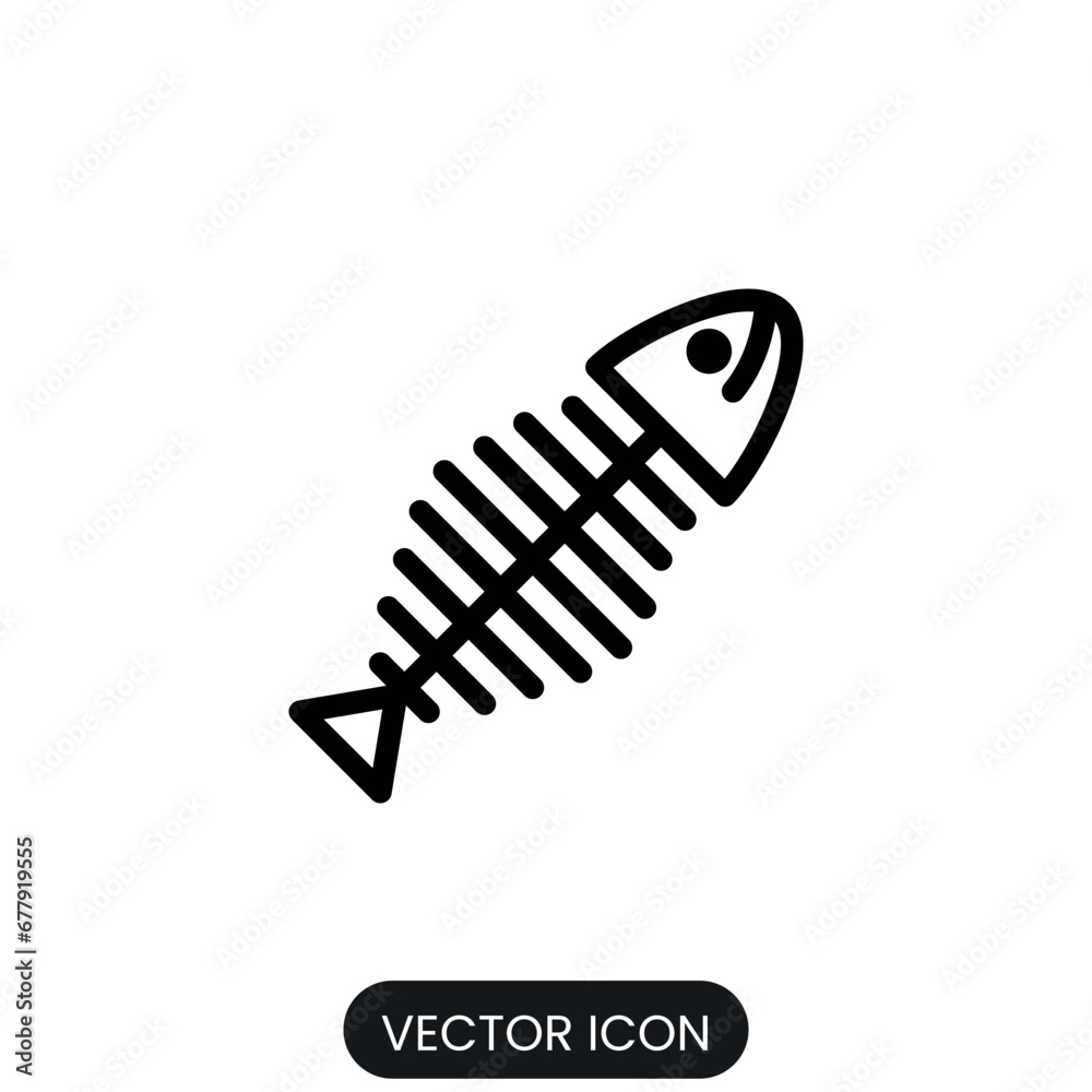 fish bone vector cartoon . fishbone diagram icon isolated white ...