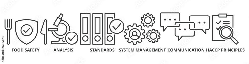 ISO 22000 banner web icon vector illustration concept for food safety ...