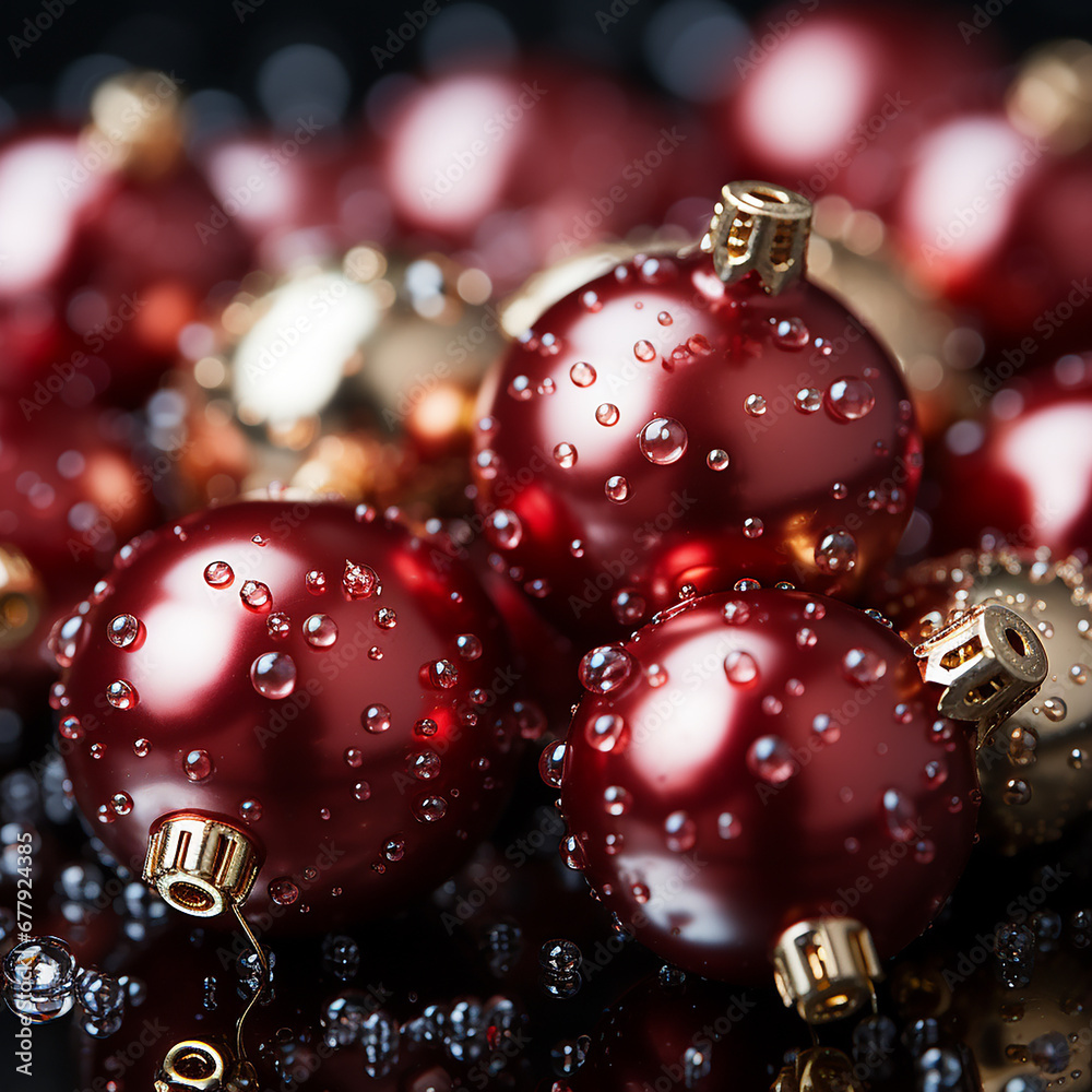 Sparkling Holiday Magic: Close-Up Hyper-Realistic Illustration of Unique Christmas Background ...