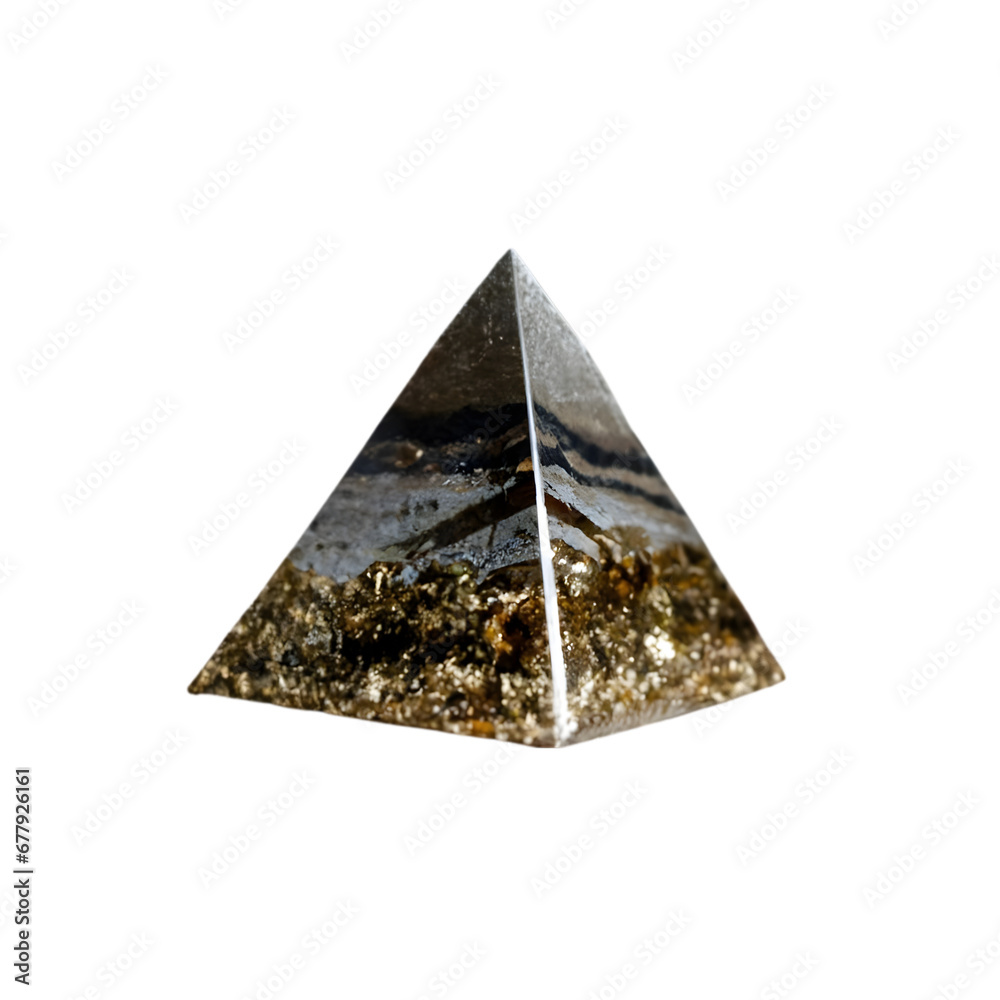 Pyrite Pyramid Illustration Art on Transparent Background Generative AI ...