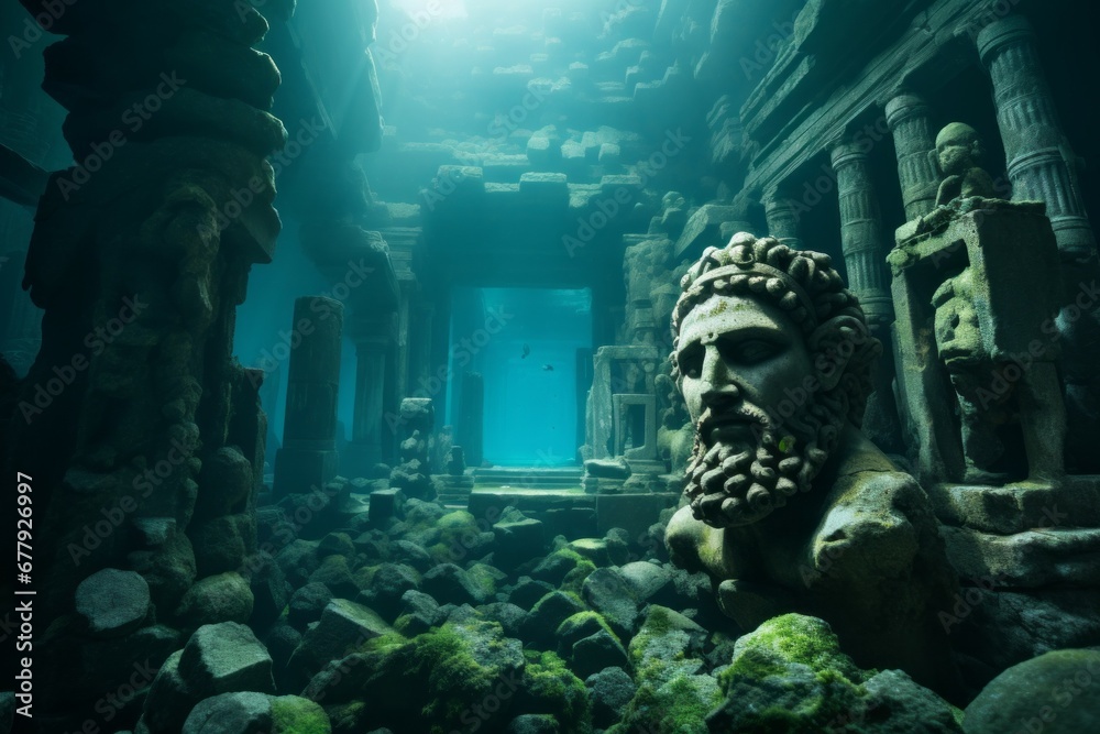 Legendary Atlantis. The sunken continent of an ancient highly developed ...