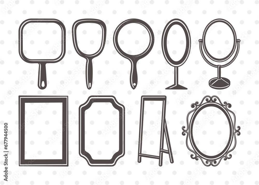 Mirror Clipart SVG Cut File | Mirror Svg | Mirror Frame Svg | Compact ...