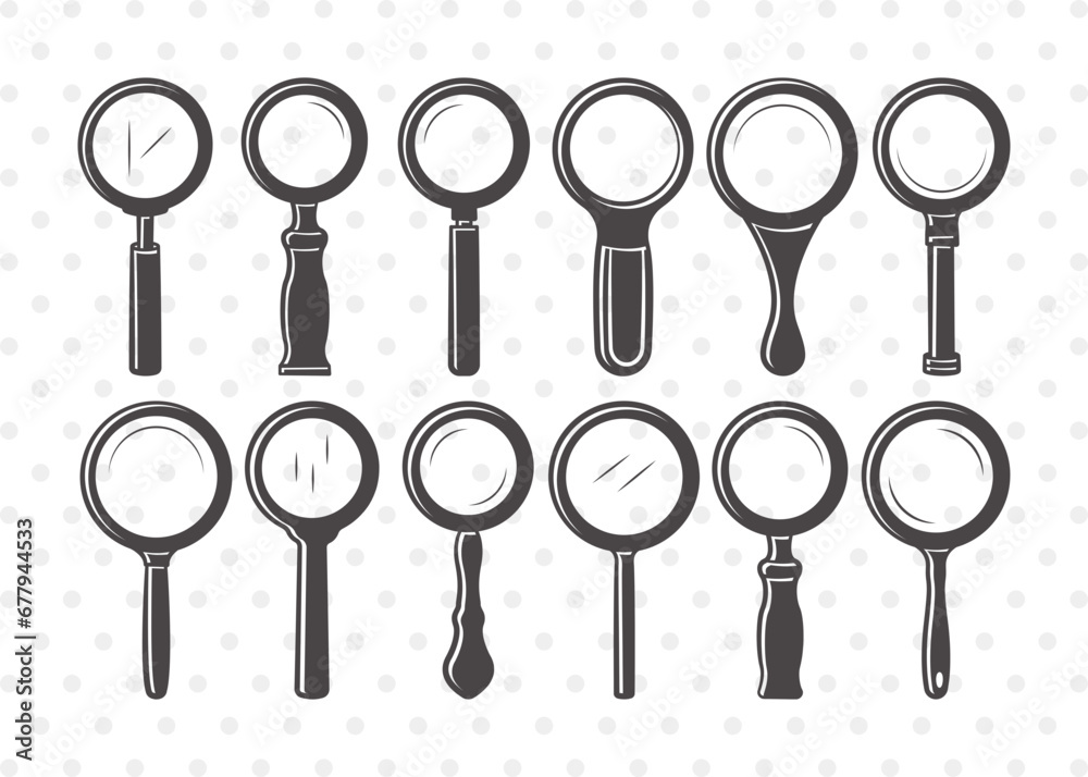 Vecteur Stock Magnifying Glass Clipart SVG Cut File | Magnifying Glass ...