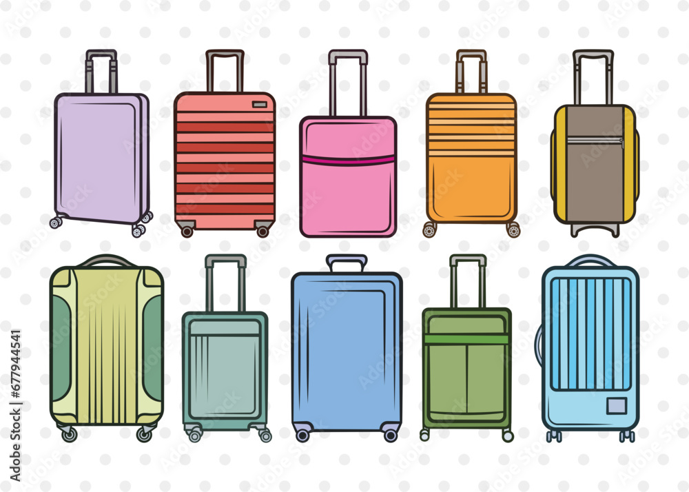 Luggage Clipart SVG Cut File | Suitcase Svg | Travel Bag Svg | Baggage ...