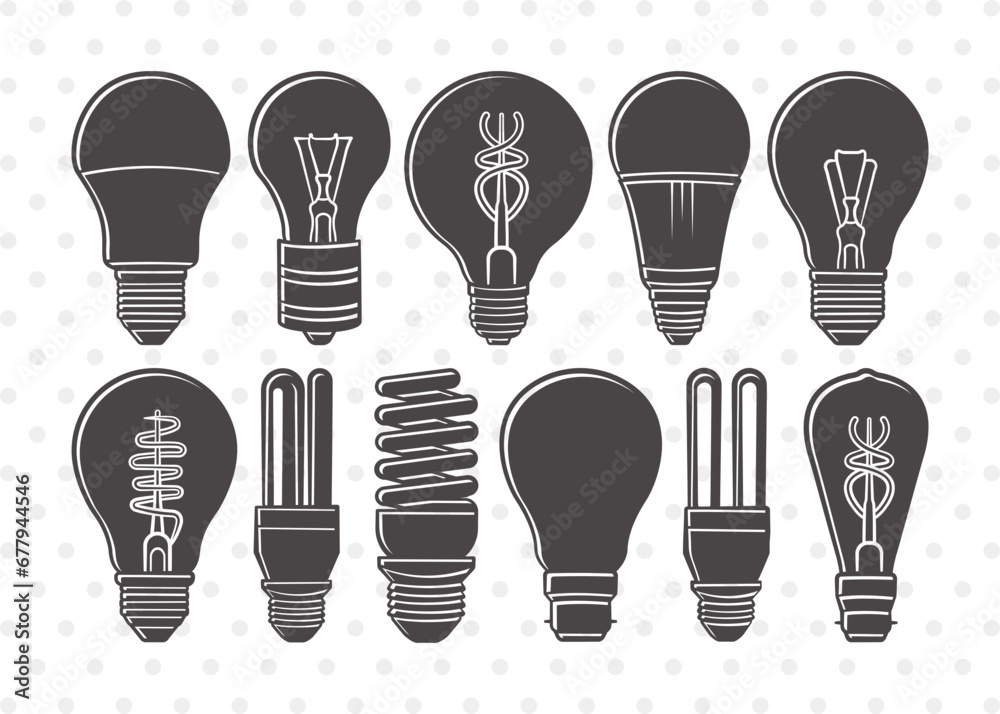 Light Bulb Clipart SVG Cut File | Energy Saving Light Svg | Light Svg ...