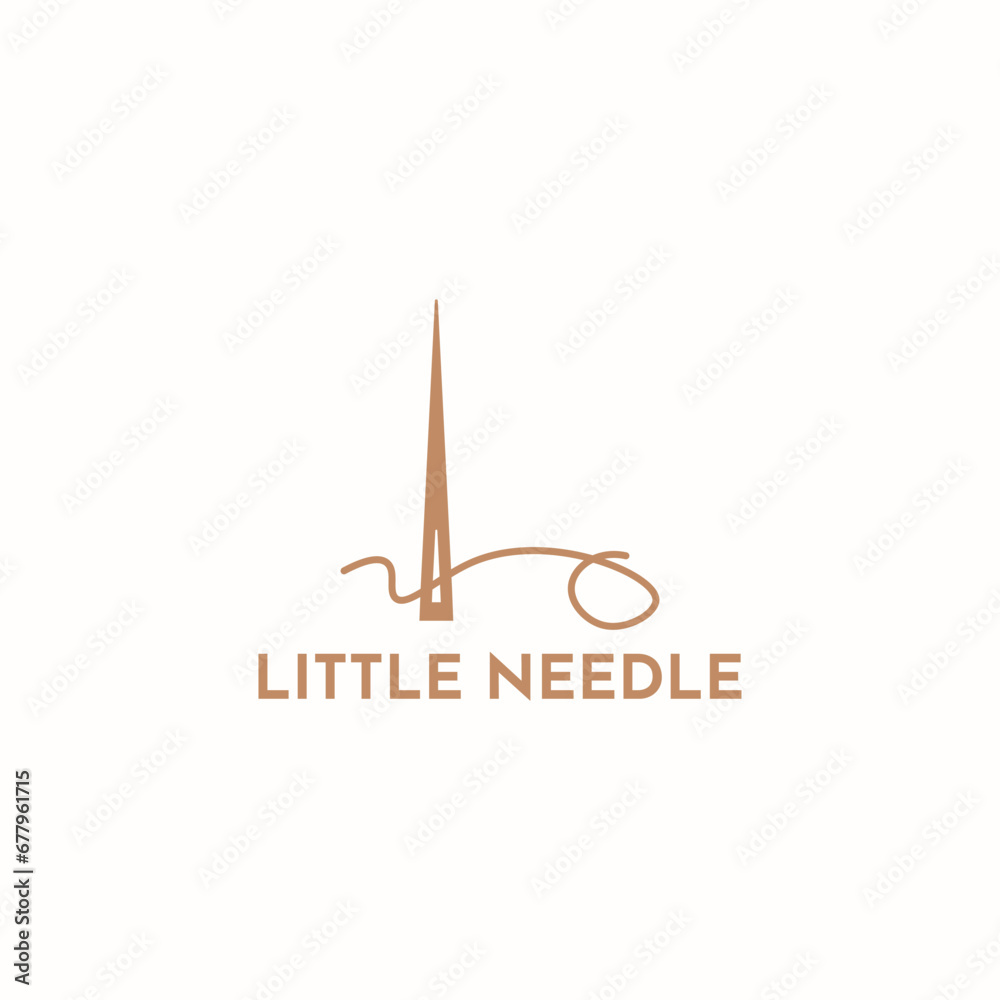 Needle and thread logo that forms the letter L. Suitable for fashion ...