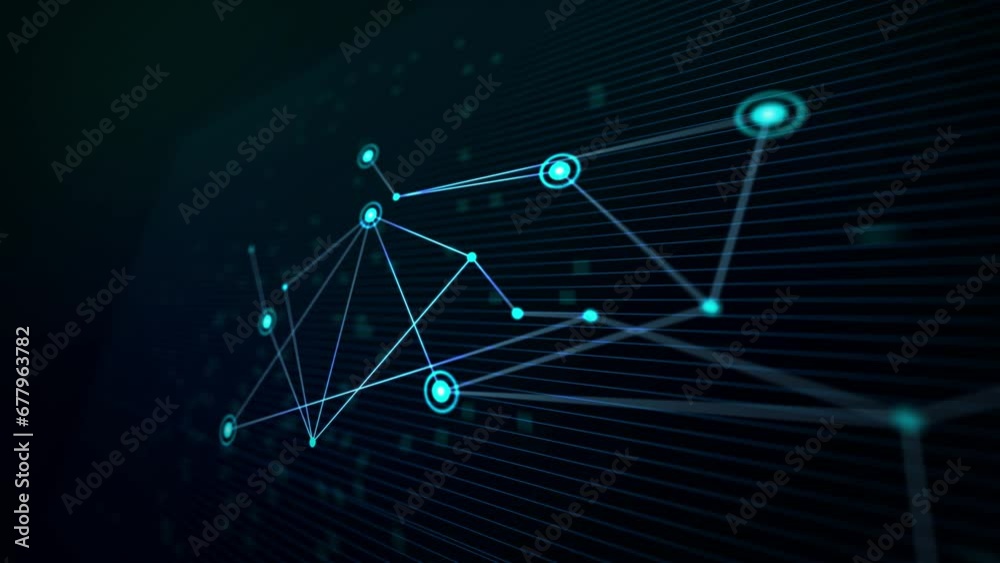 Technology dotted lines background. Blue low poly digital lines ...