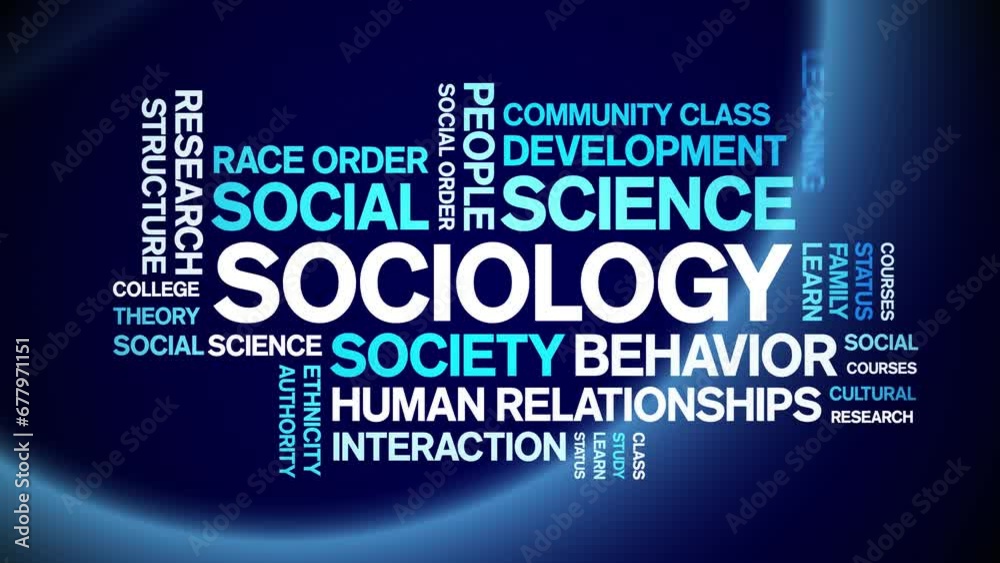 Sociology animated tag word cloud;text design animation kinetic ...
