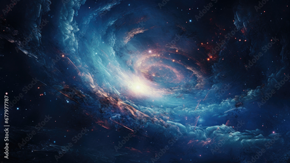Spiral galaxy, interstellar scenery, galaxies, planets, space ...