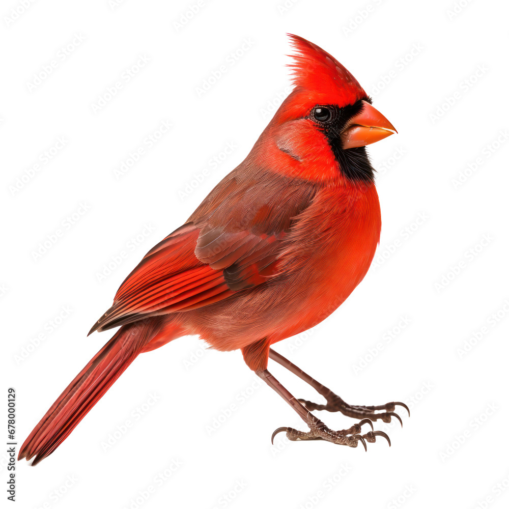Northern Cardinal Bird,red bird isolated on transparent background ...
