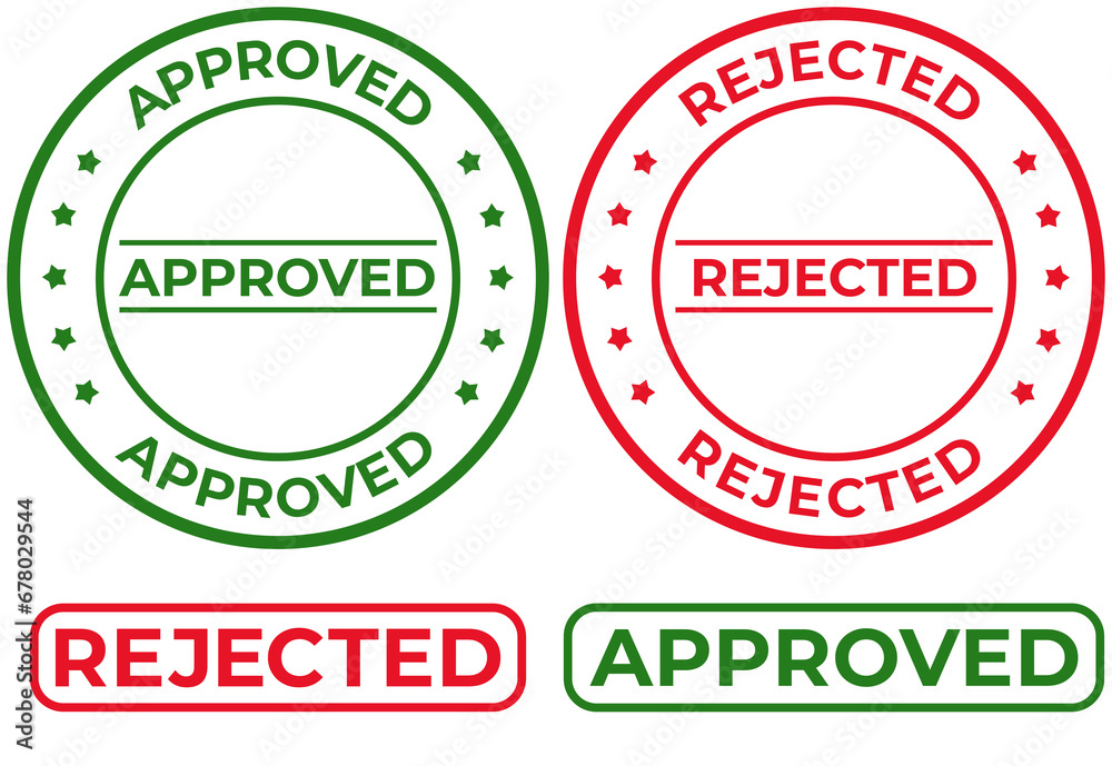 Approved and rejected stamps illustration transparent background design ...