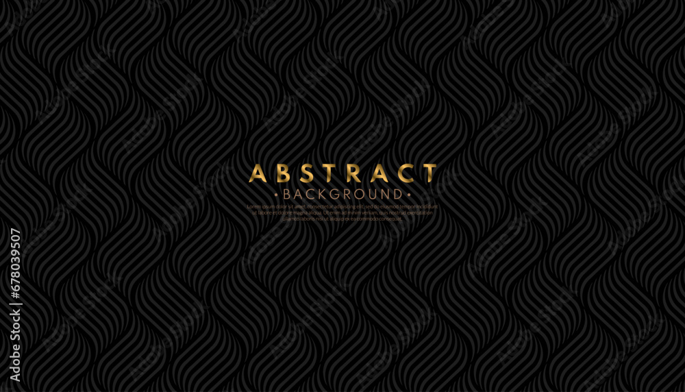 Luxury curve line pattern on black background. Abstract premium curve ...