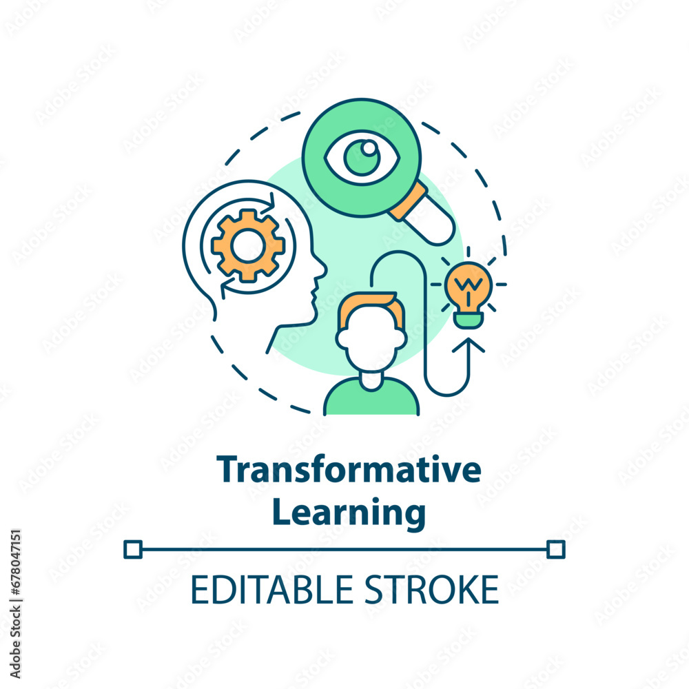 2D editable multicolor transformative learning icon, simple isolated ...