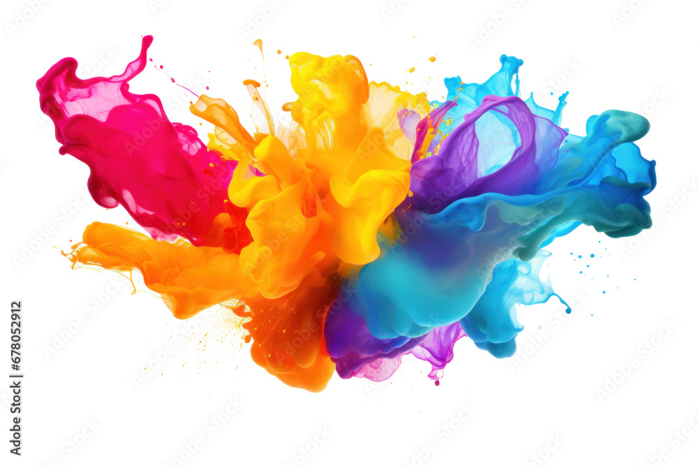 rainbow colors paint splash isolated on transparent background. Stock ...