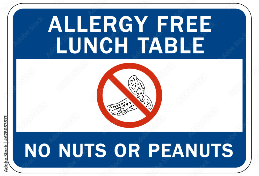 Food allergy warning sign and labels no nuts or peanuts Stock Vector ...