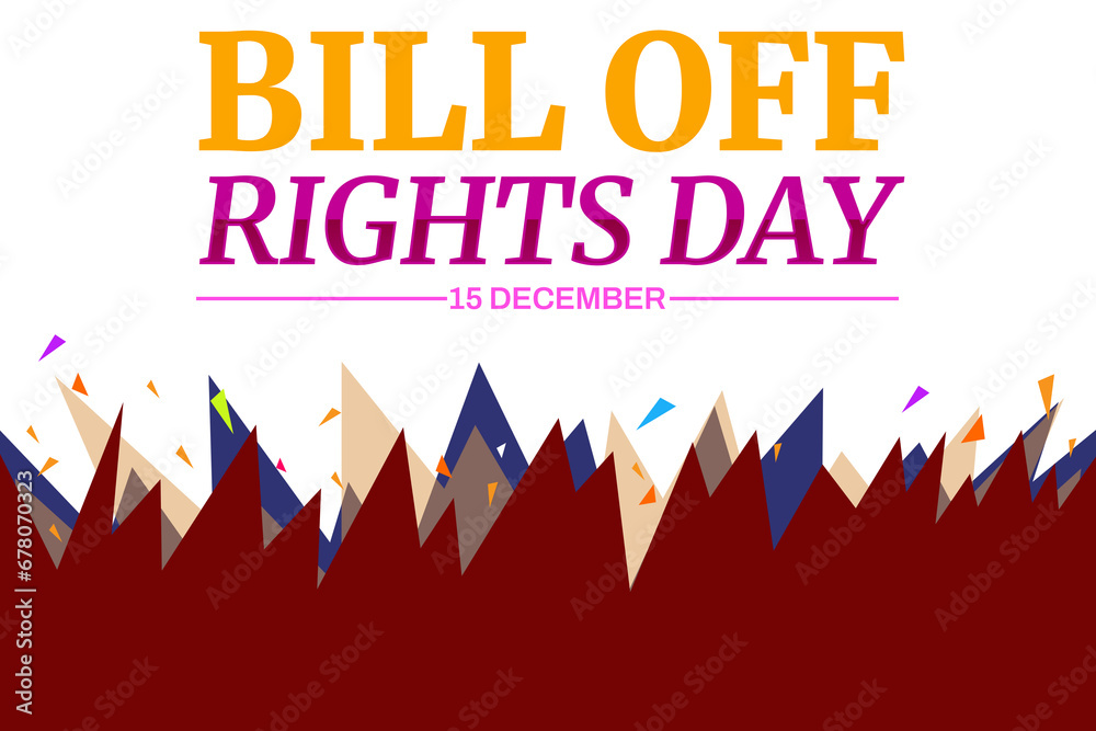 US Bill of Rights Day banner design with different shapes design. Bill ...