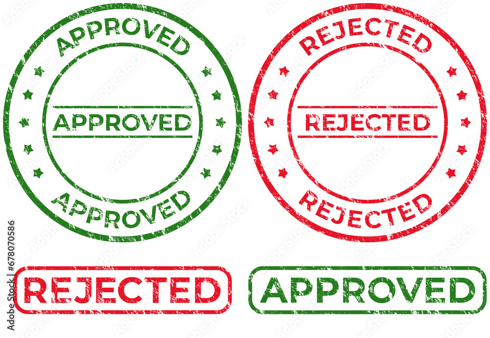 Approved and rejected stamps illustration transparent background design ...