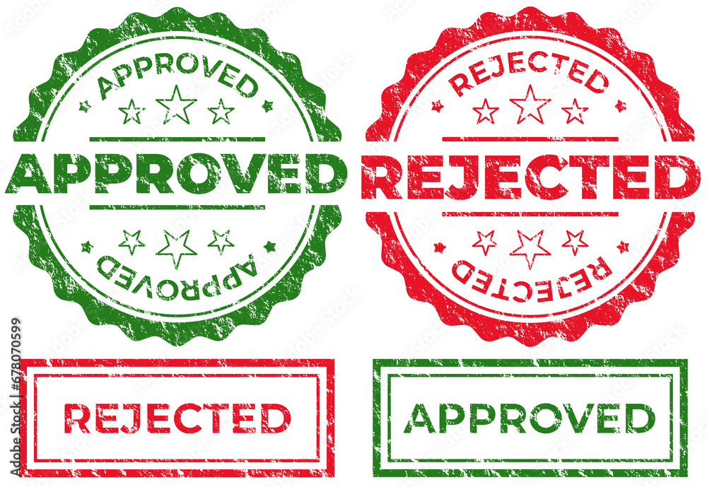 Approved and rejected stamps illustration transparent background design ...