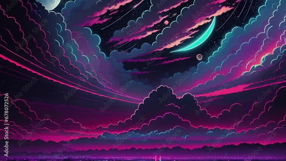 Futuristic cosmic animation with deep space, galaxy, and futuristic ...