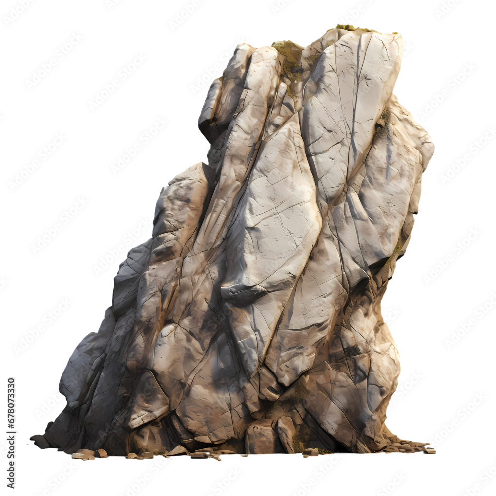 Huge rock on transparent background, white background, isolated ...