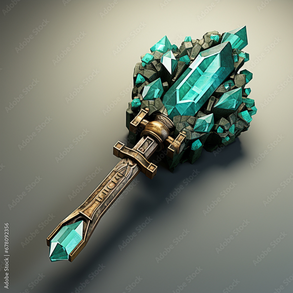 rocky key from Minecraft, close up on black background, Minecraft logo ...