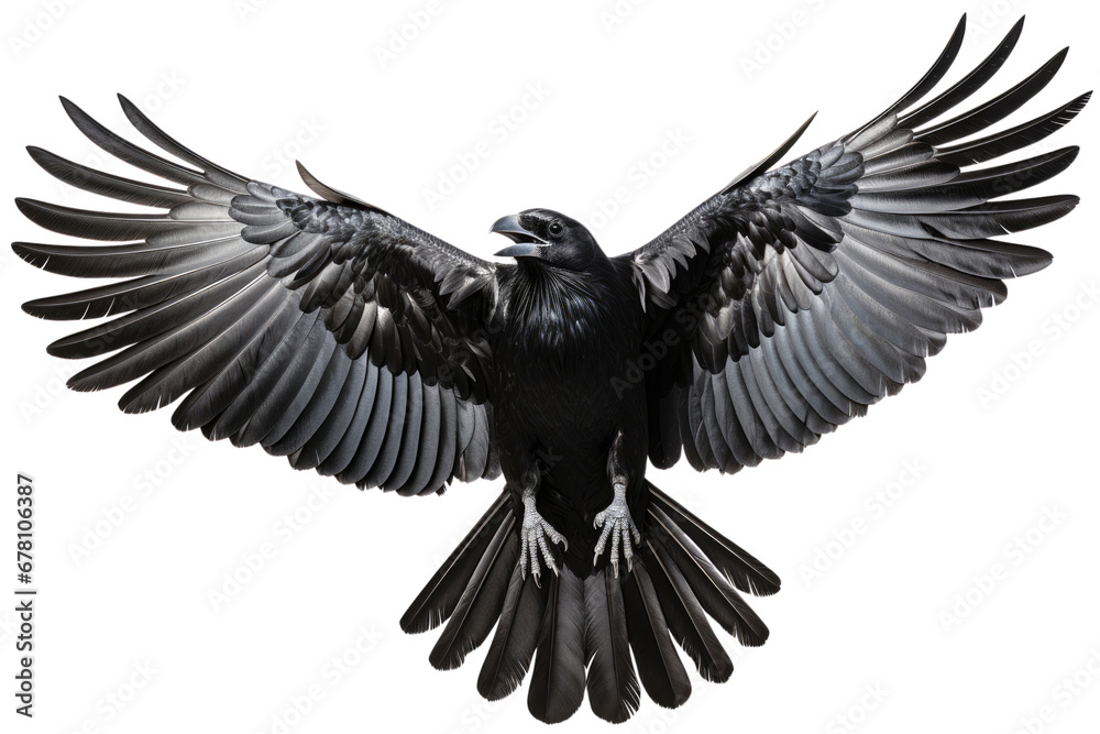 A crow flying on transparent background, PNG file Stock Photo | Adobe Stock