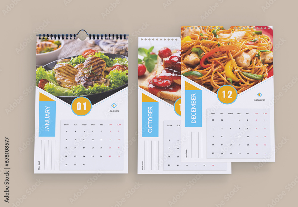 Wall Calendar 2024 Stock Template | Adobe Stock