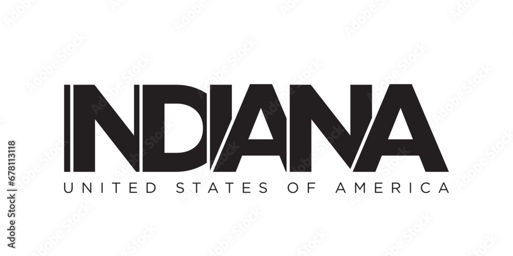 Indiana, USA typography slogan design. America logo with graphic city ...