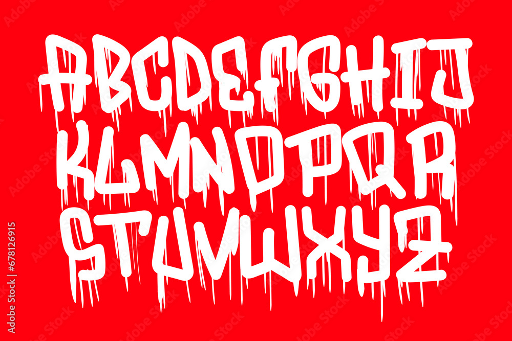 Modern graffiti font effect. Street art bubble graffiti font style for ...