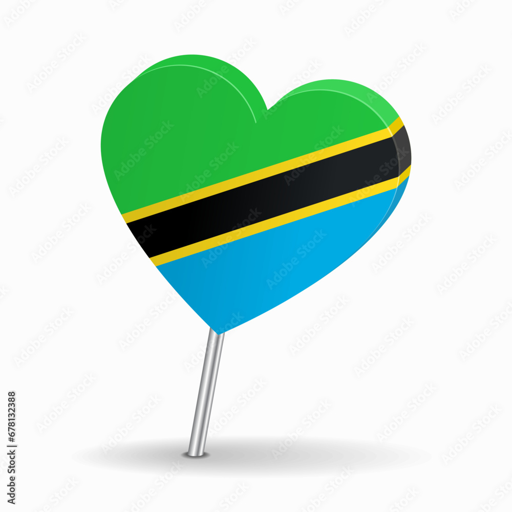 Tanzanian flag heart-shaped map pointer layout. Vector illustration ... Tanzanian flag heart-shaped map pointer layout. Vector illustration ...