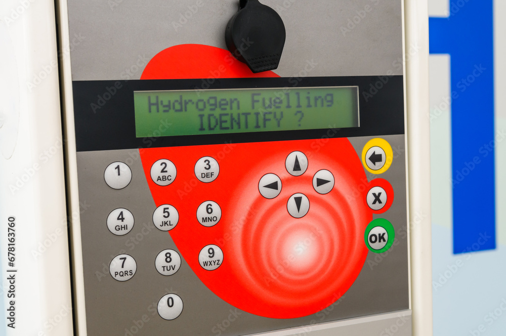 RFID reader and PIN entry keypad to authenticate a hydrogen fuel pump ...