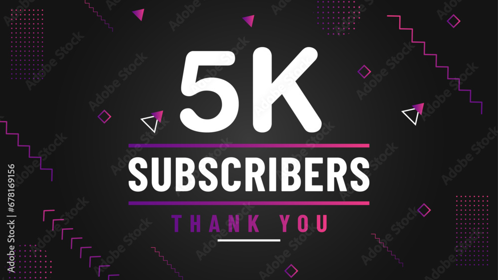 Thank you 5k subscriber congratulation template banner. 5k celebration ...