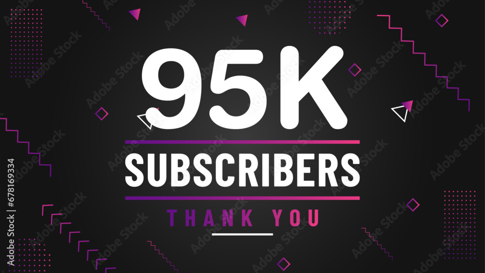 Thank you 95k subscriber congratulation template banner. 95k ...