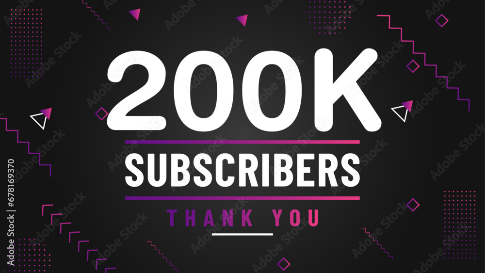 Thank you 200k subscriber congratulation template banner. 200k ...