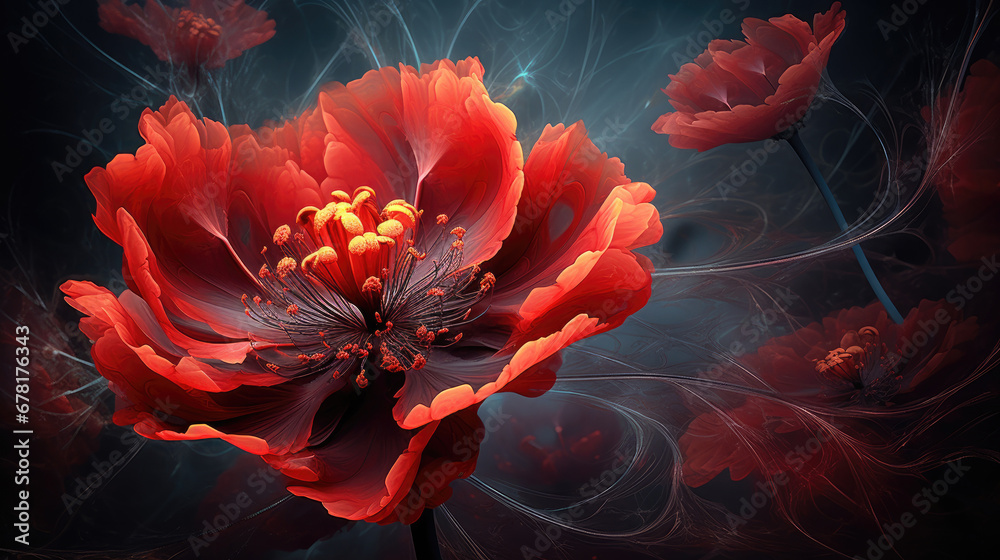 Beautiful field of red poppies on blur background,Poppy field ...