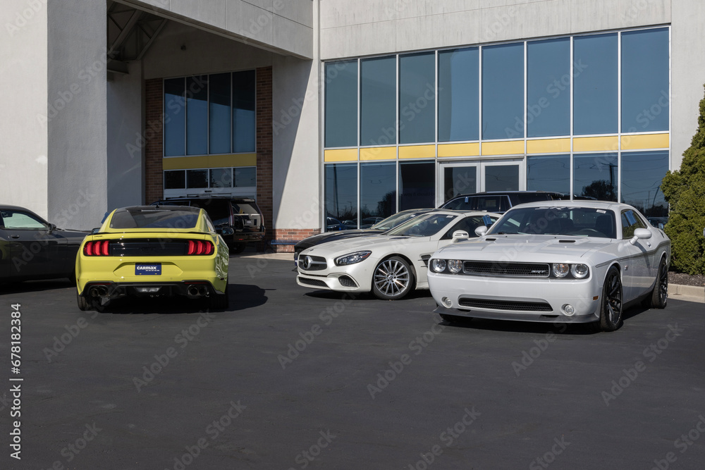 CarMax Auto Dealership sports car display. CarMax is the largest used ...