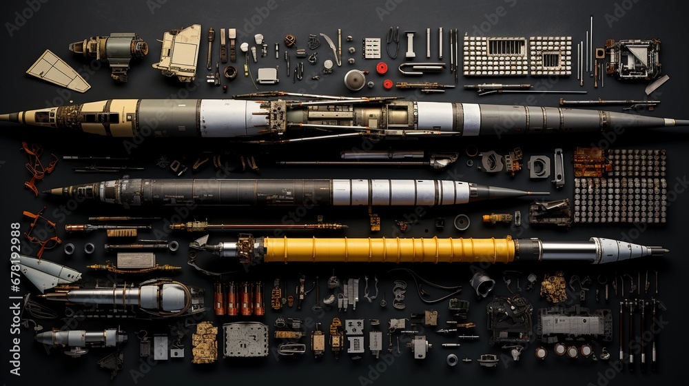 Design of a modern missile, new military technology, reverse ...
