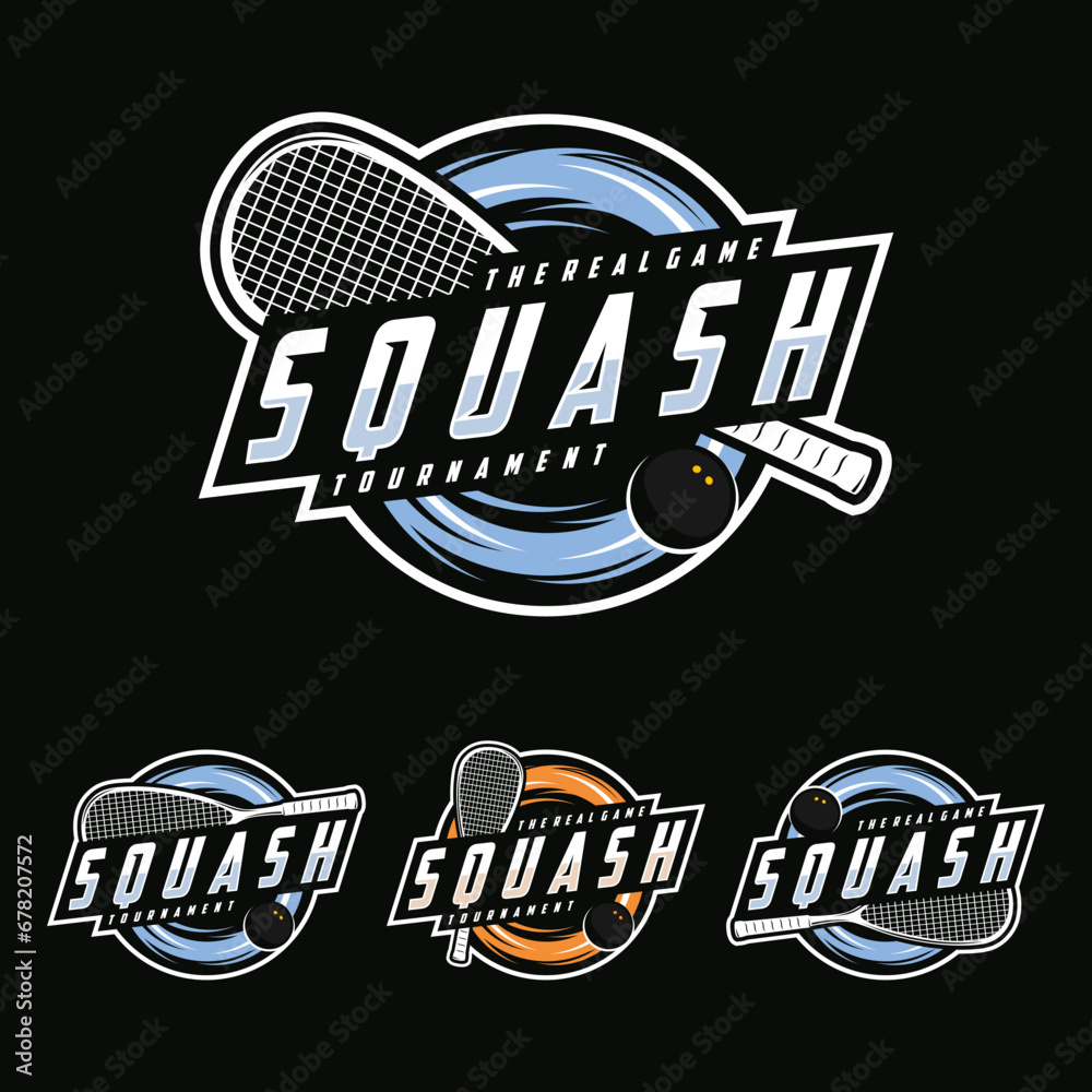 Squash Badge Logo Design Templates. Emblem set collection Identity ...
