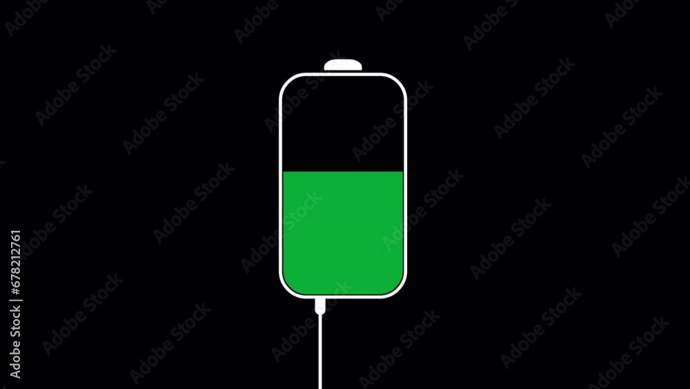 Vector Animation of Floating Battery being fully charged—animation Of ...