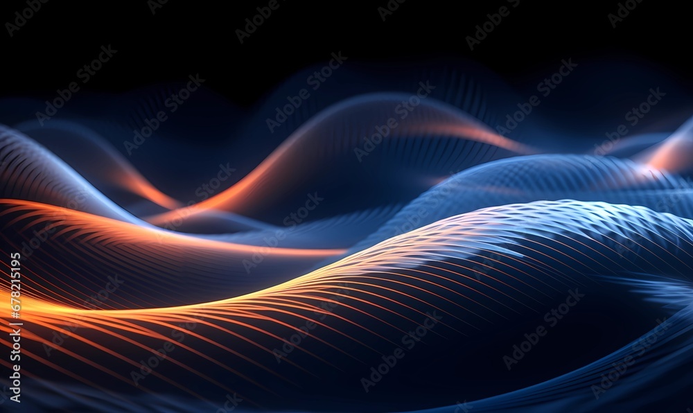 Futuristic abstract background with glowing waves. 3d audio soundwave ...