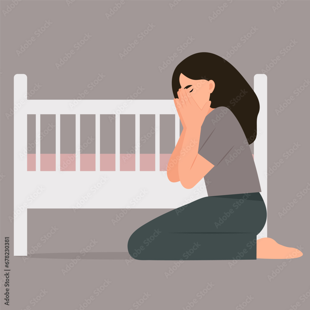 Grieving mother suffering from losing her baby.Concept of miscarriage ...