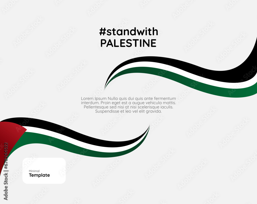 Stand with Palestine banner, with empty space for sentence. Template ...